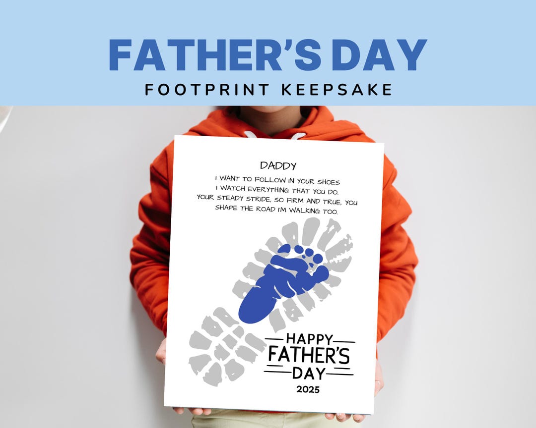 Father's Day Footprint Poem Art: DIY Handprint Keepsake (PDF) - Etsy