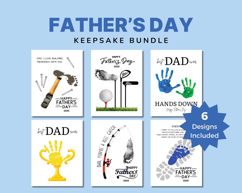 Father's Day Handprint Art Bundle: DIY Keepsake (digital Download) - Etsy