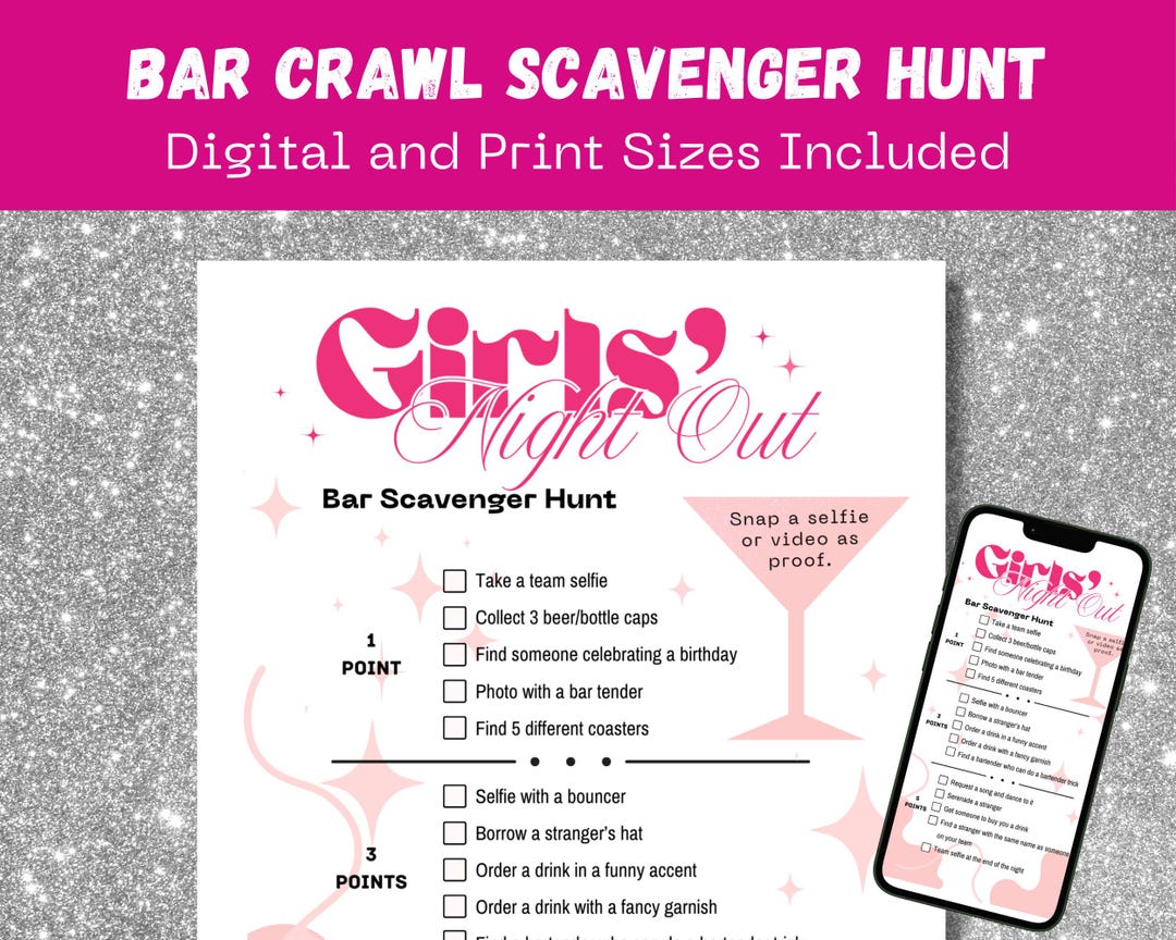 Girls' Night Out Bar Crawl Scavenger Hunt (digital Download) - Etsy