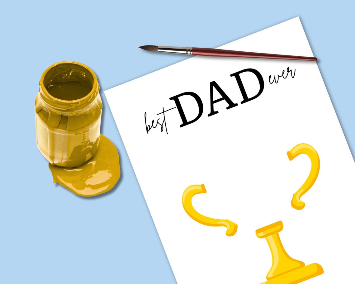 Father's Day Handprint - Best Dad Trophy, Father's Day Gift, Birthday ...