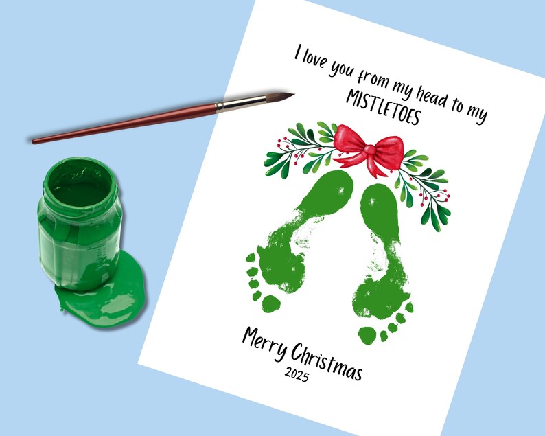 Christmas Footprint Craft: "i Love From My Head to My Mistletoes ...