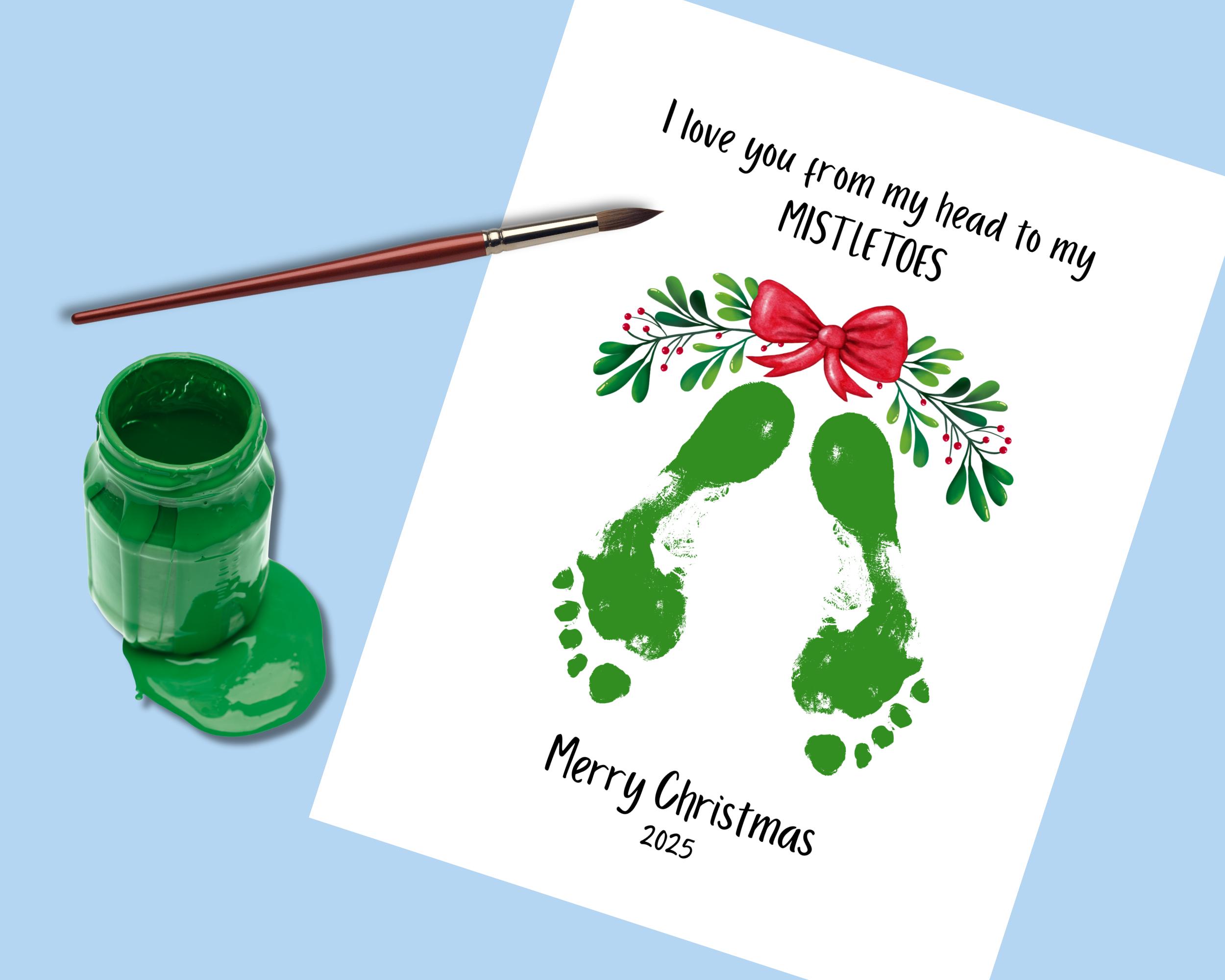 Christmas Footprint Craft: "i Love From My Head to My Mistletoes ...