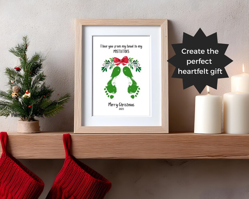 Christmas Footprint Craft: "i Love From My Head to My Mistletoes ...