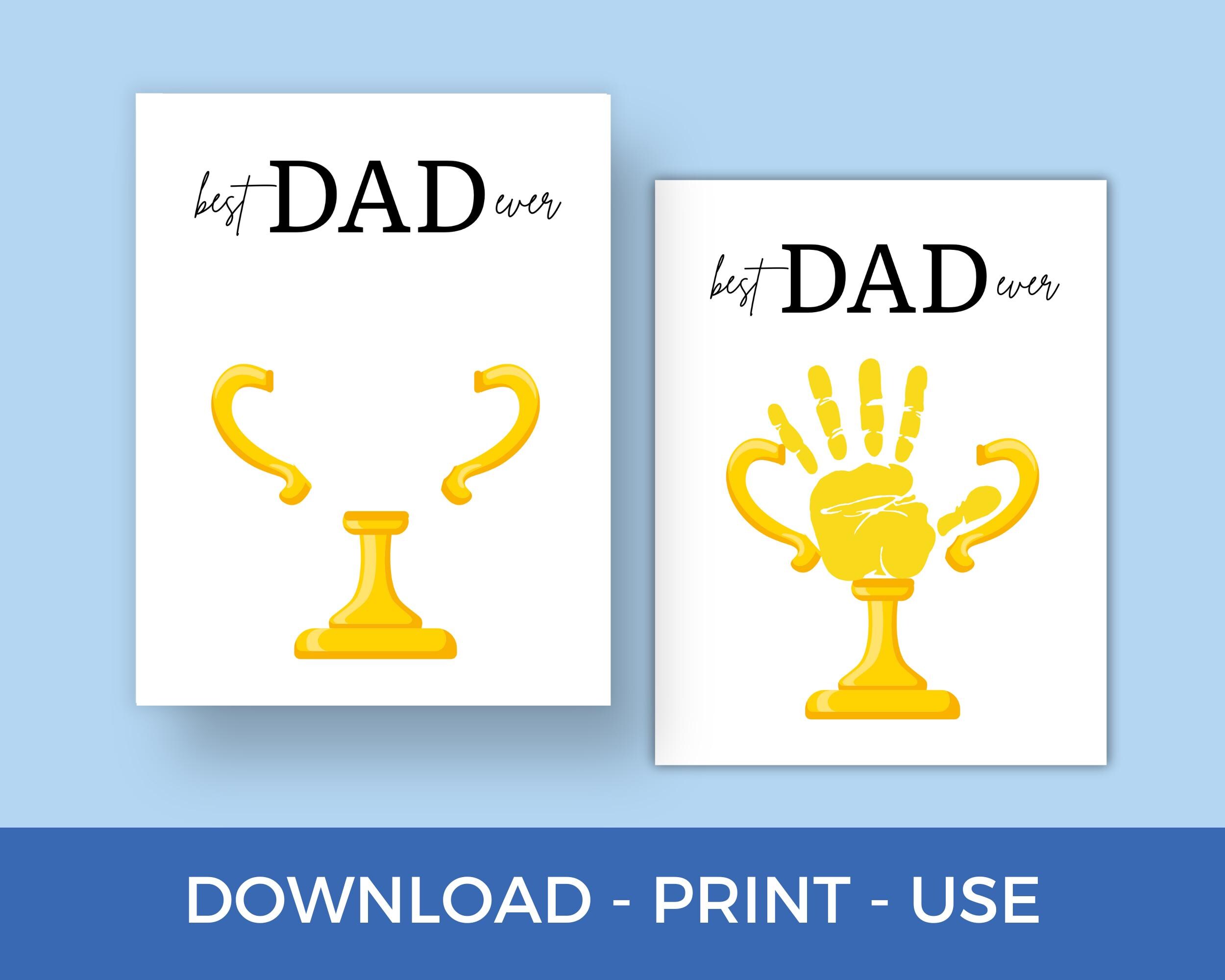 Father's Day Handprint - Best Dad Trophy, Father's Day Gift, Birthday ...