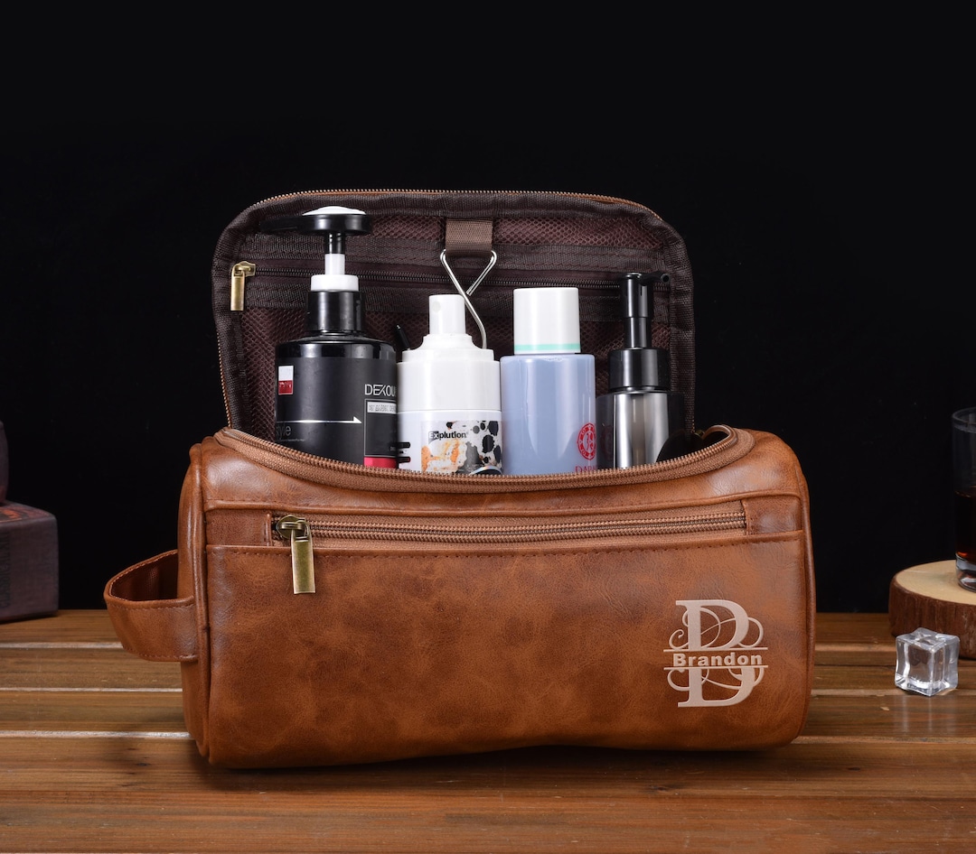 Personalized Leather Dopp Kit: Groomsmen Gift, Laser Engraved - Etsy