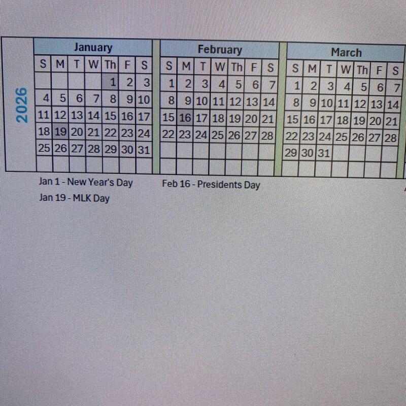 Keyboard Calendar Strip 2026 - Etsy