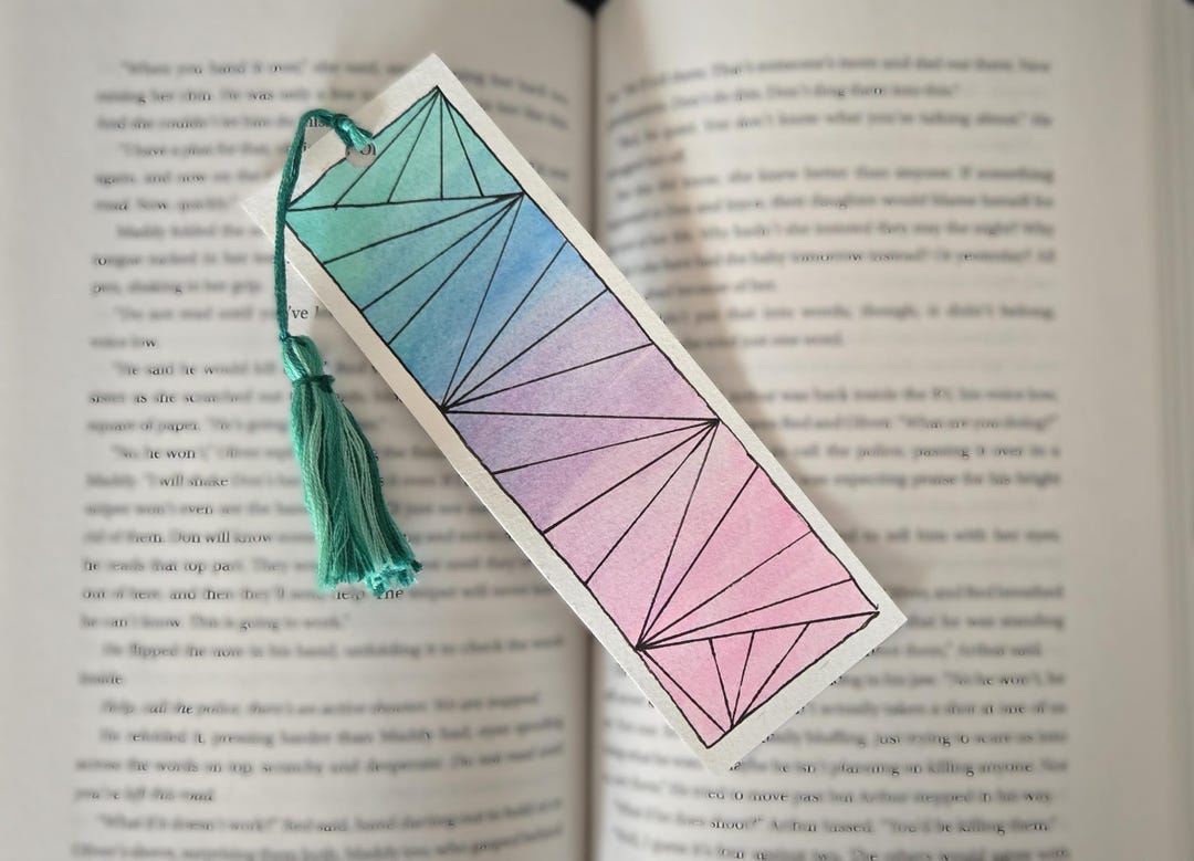 Handmade Hand-painted Watercolor Abstract Bookmark 2" X 6" - Etsy