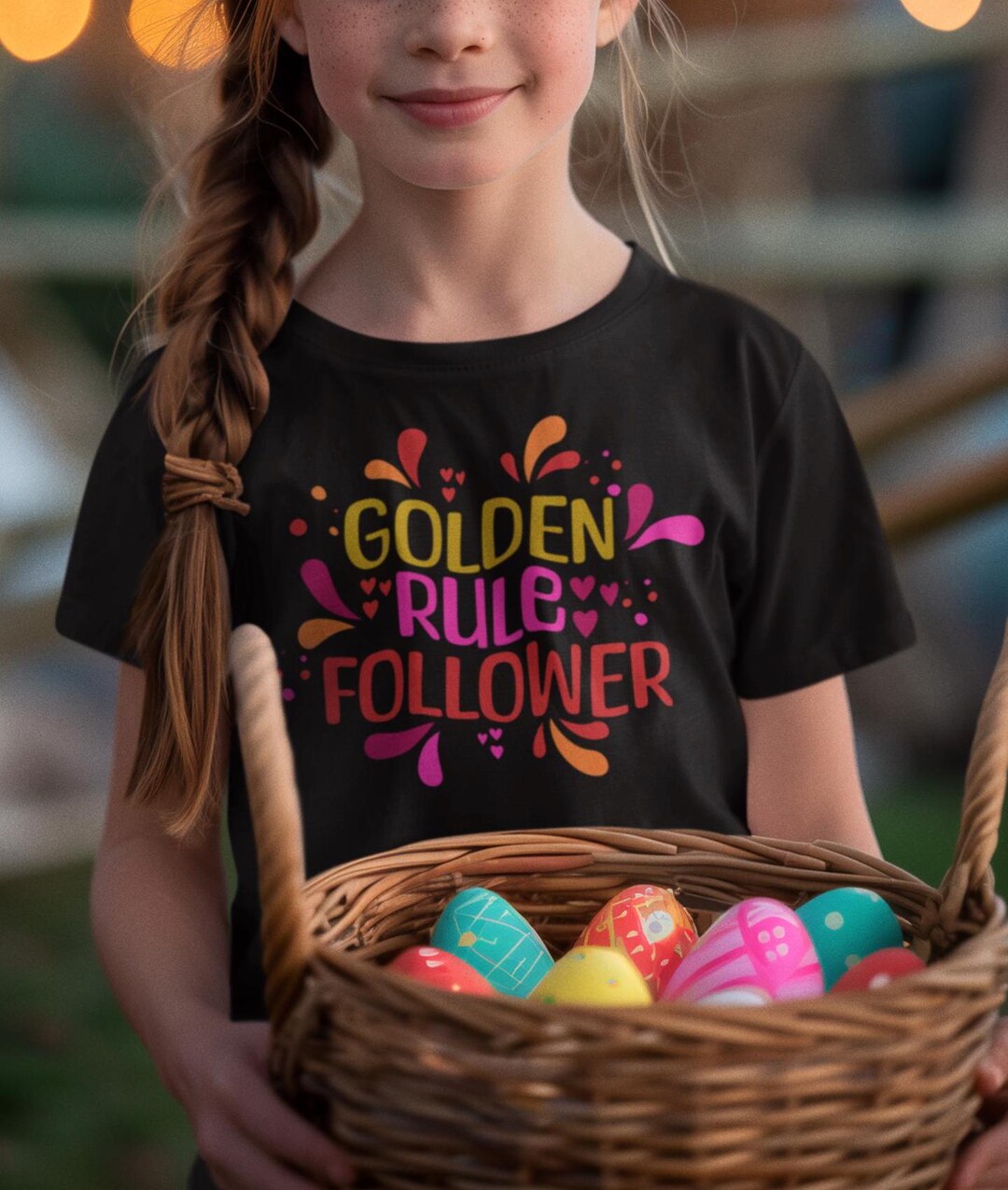 Girls Retro 'golden Rule Follower' Tee, Positive Youth T-shirt for Kids ...