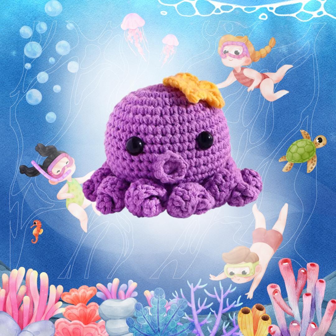 Beginner Crochet Kit Little Octopus - Learn How to Crochet Kit - Easy ...