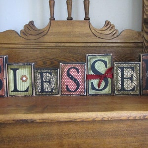 Blessed Word Block Home Decor Religious Sign - Etsy
