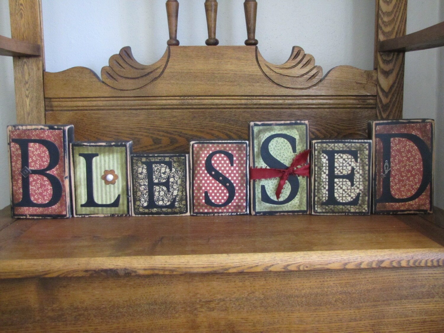 Blessed Word Block Home Decor Religious Sign - Etsy