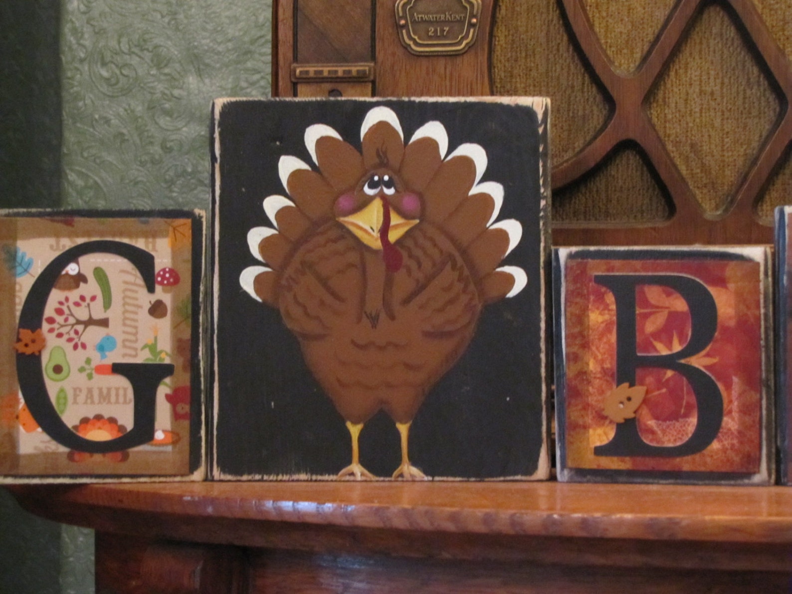 Gobble Thanksgiving Sign Word Blocks | Etsy