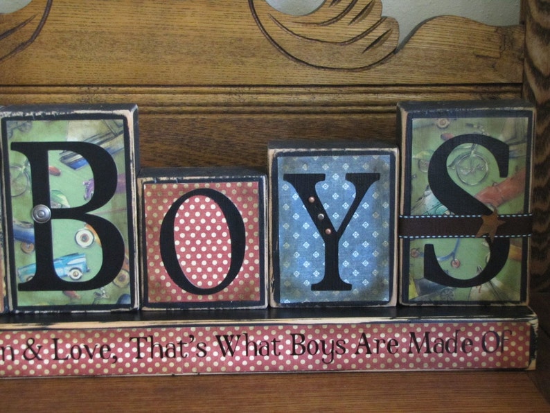 Customized Boys Name Sign Blocks - Etsy