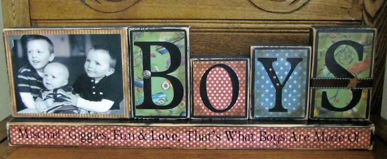 Customized Boys Name Sign Blocks - Etsy