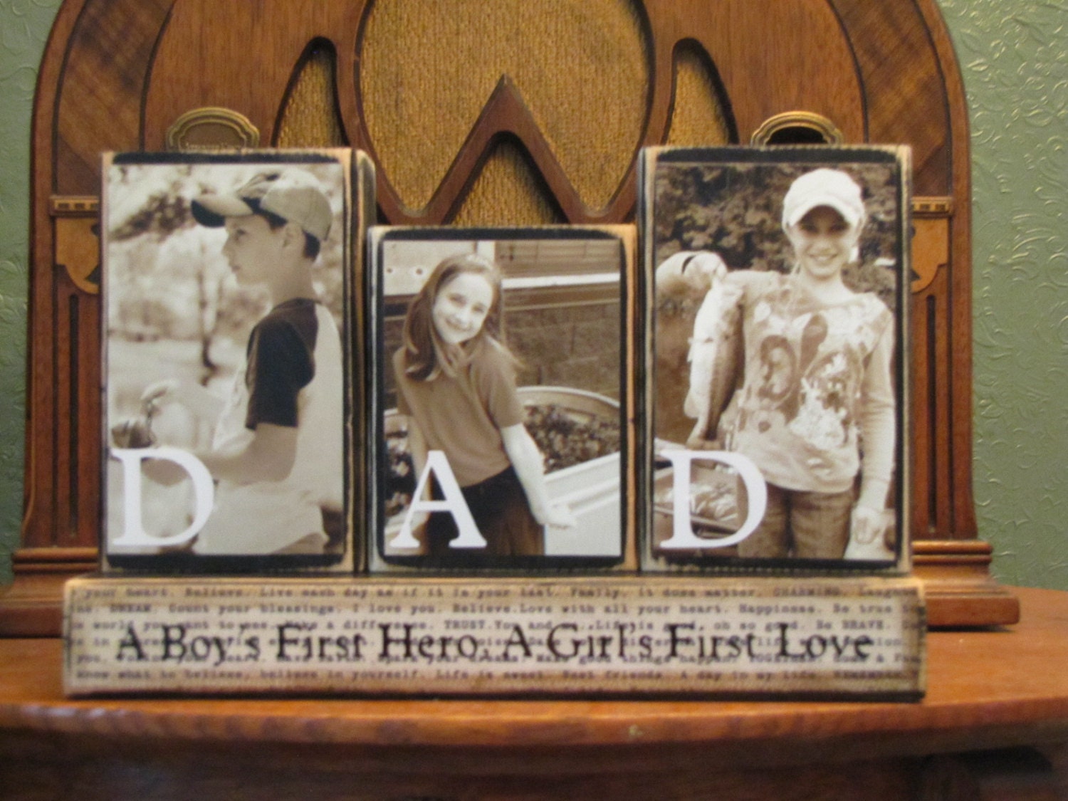 Daddy Photo Block Customized Daddy Sign Word Blocks With - Etsy