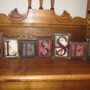 Blessed Word Block Home Decor Religious Sign - Etsy