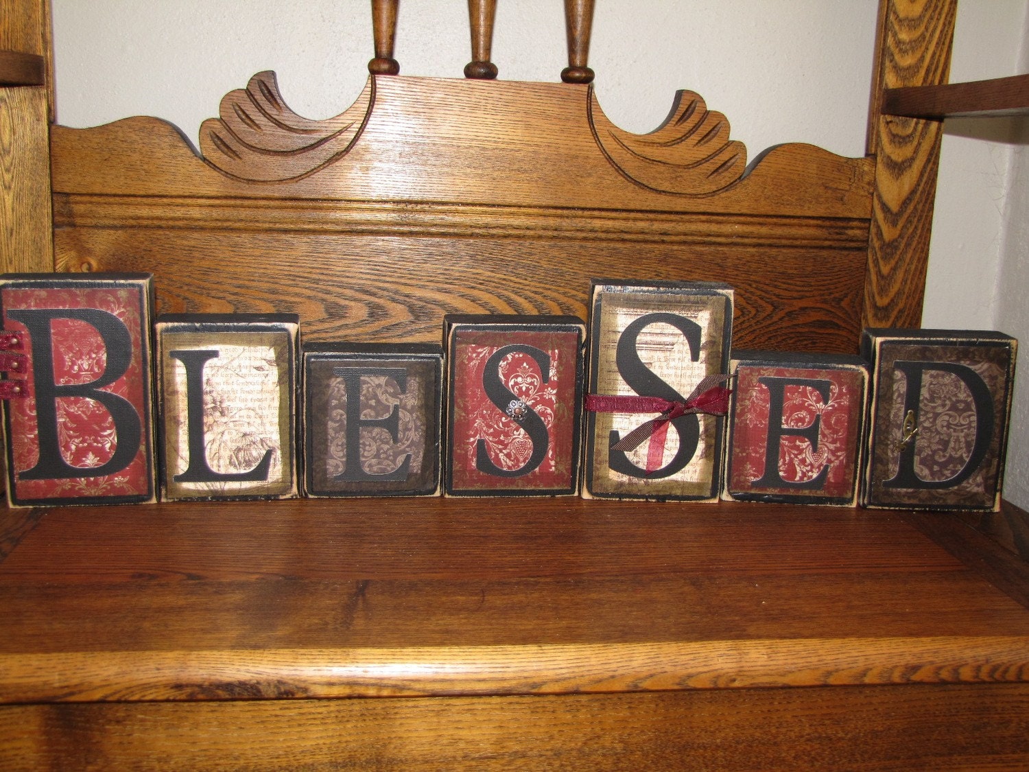 Blessed Word Block Home Decor Religious Sign - Etsy