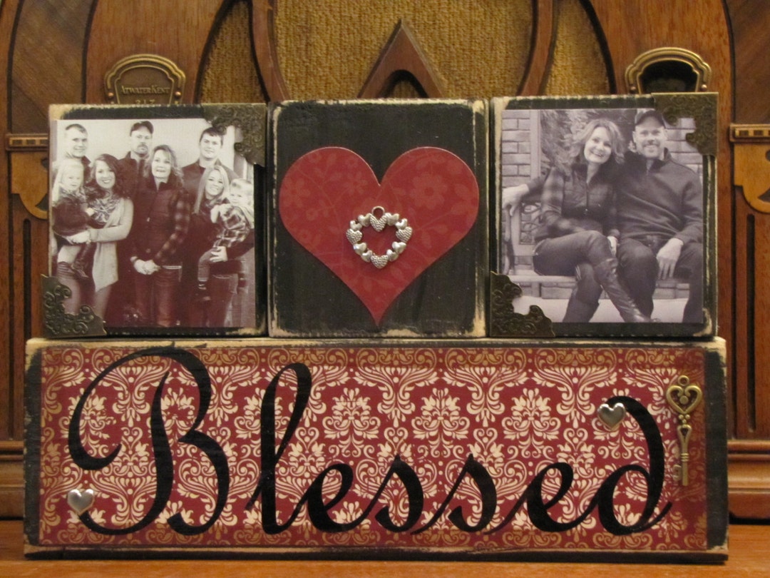 Blessed Sign, Photo Blocks Sign, Blessed Photo Blocks, Customized ...