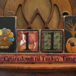 Thanksgiving Countdown Blocks - Turkey and Pumpking With Crow ...