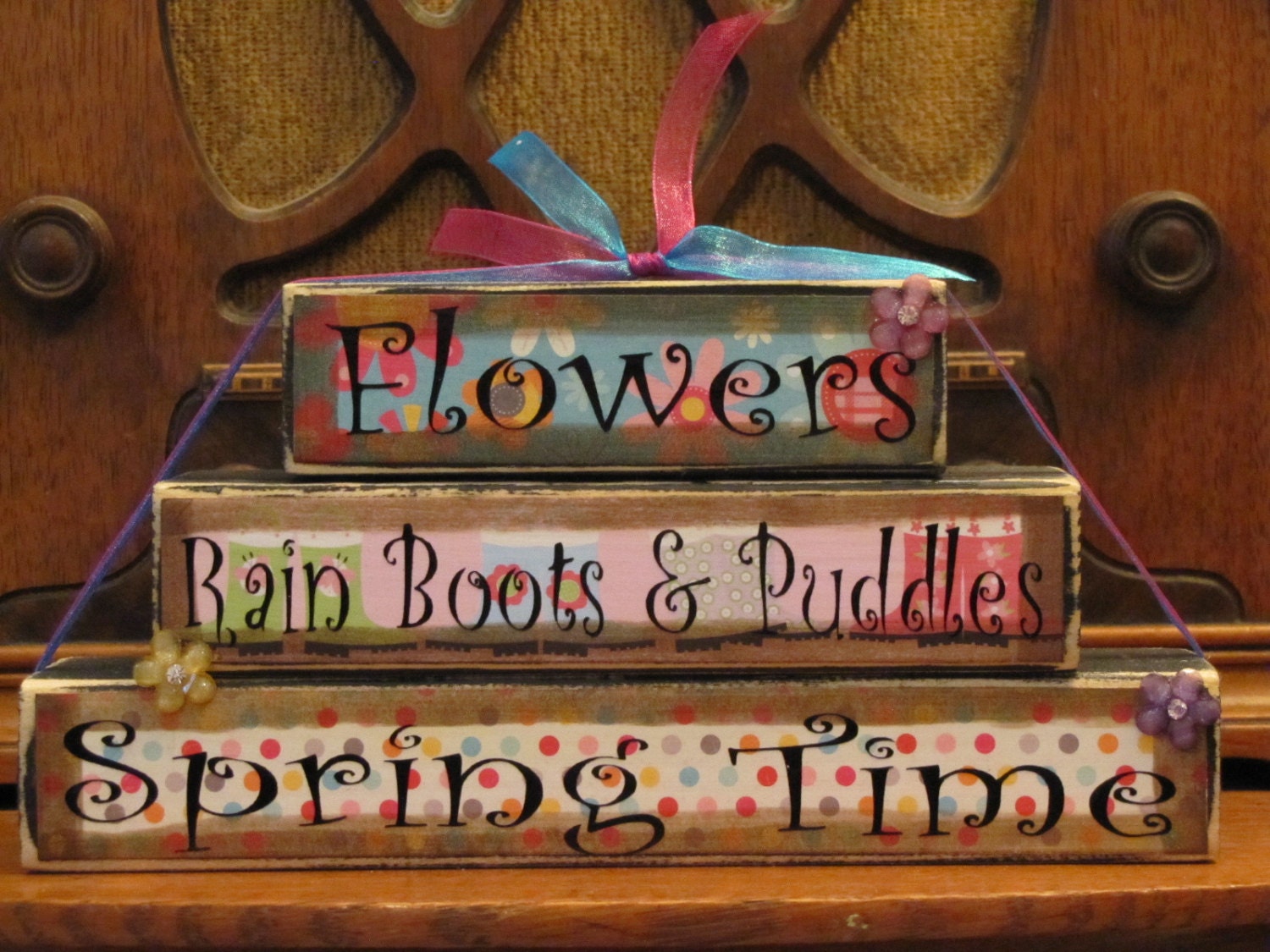 Spring Decor, Spring Sign, Easter Sign, Easter Decor, Spring Blocks ...