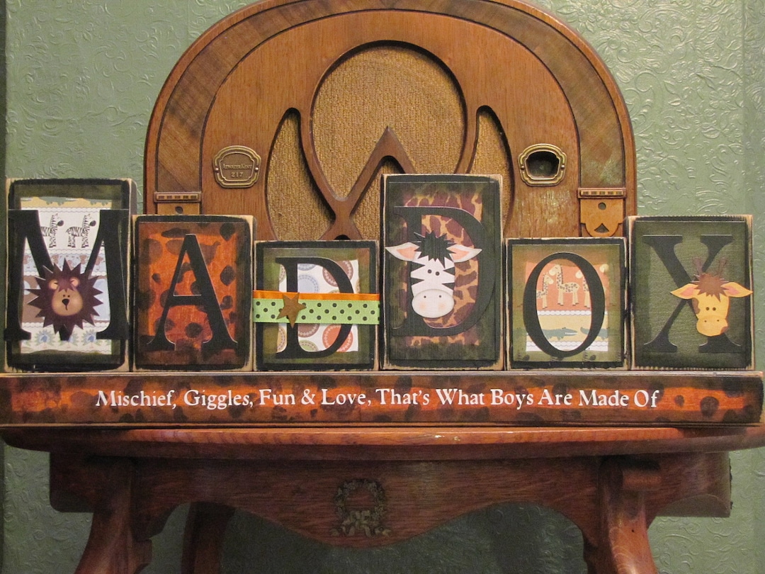 Personalized and Customized Boy's Name Blocks Sign Personalized Boys ...