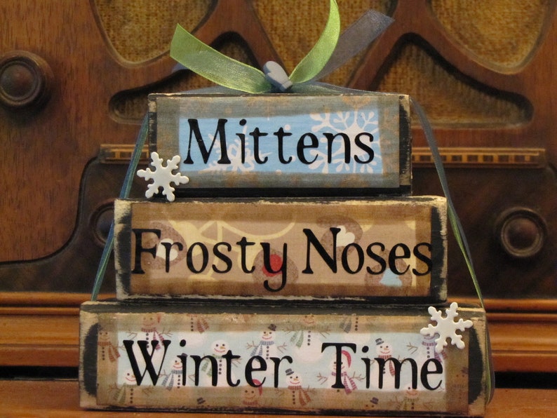 Winter Sign, Winter Decor, Winter Word Stacker, Mittens, Frosty Noses ...