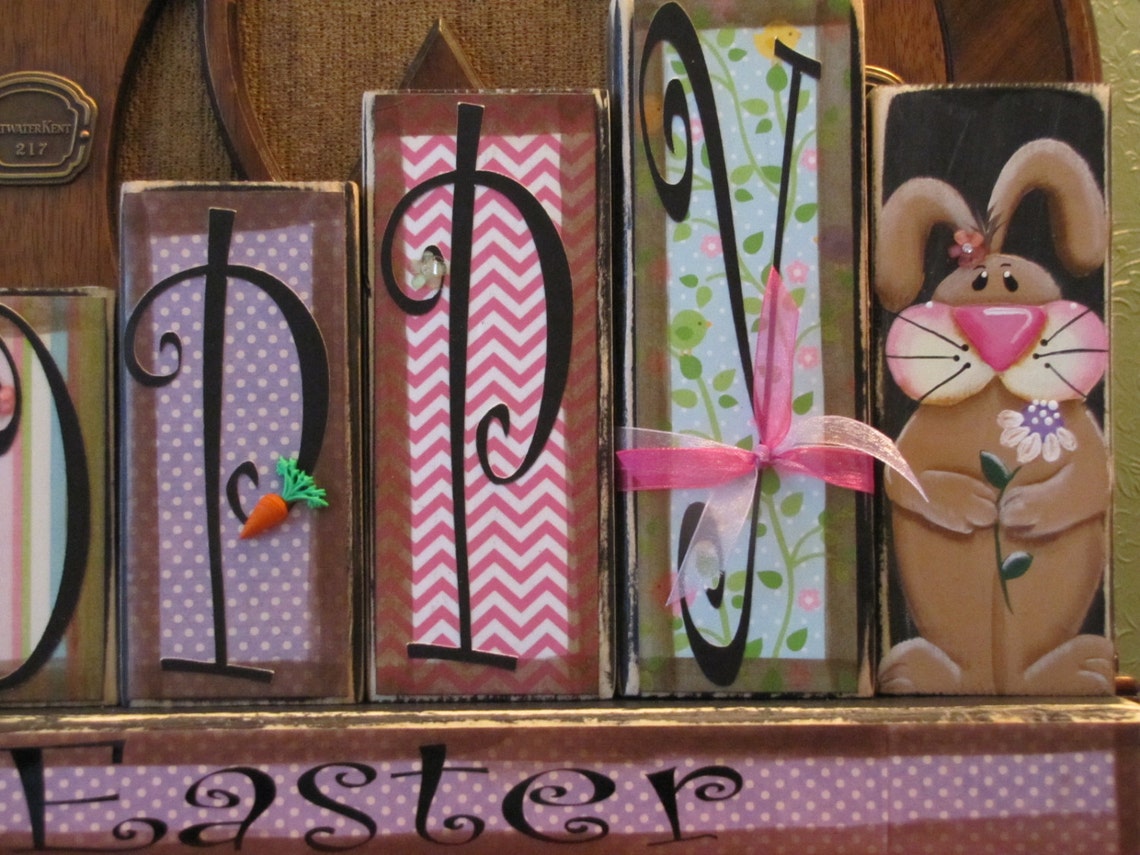 Easter Sign Easter Decor Easter Blocks Spring Decor Spring | Etsy