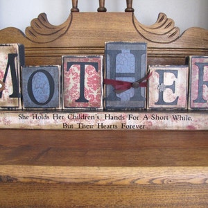 Mom Sign, Mother Gift, Mothers Day Gift, Gift for Mom, Word Blocks ...