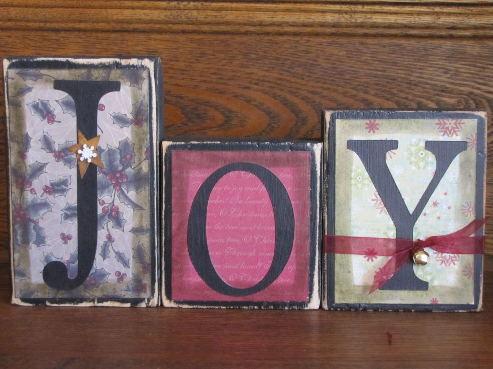 Joy Christmas Sign Word Blocks - Etsy