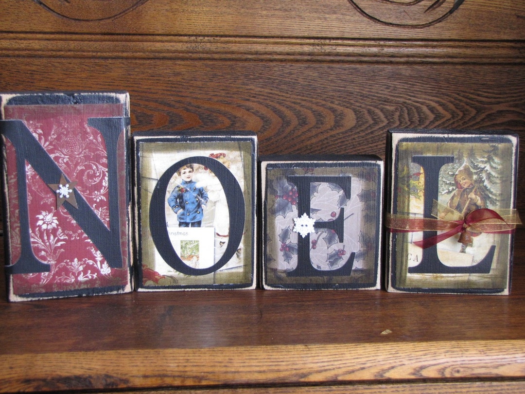 Christmas Sign, Christmas Decor, Noel Word Blocks - Etsy
