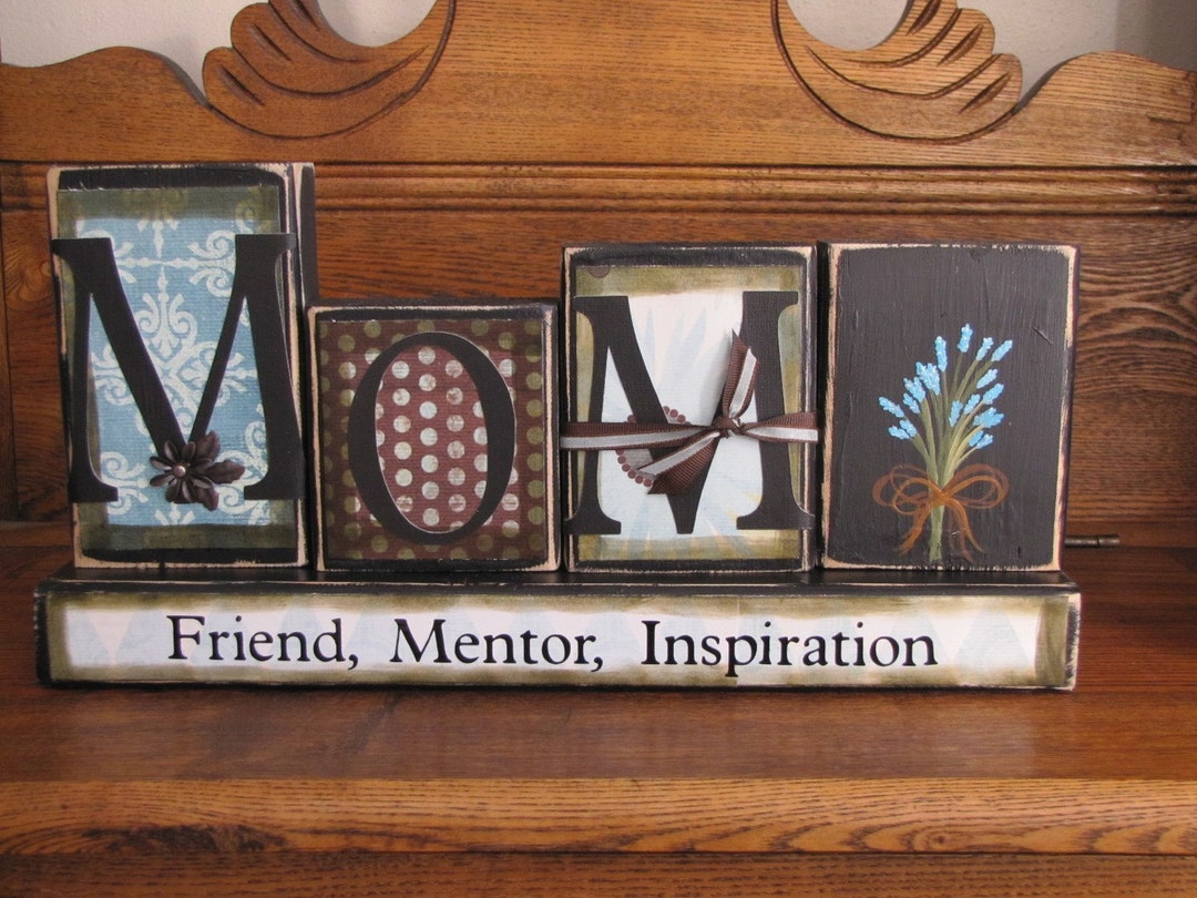 Mom Sign, Mother Gift, Gift for Mom, Mothers Day Gift, Mom Blocks, Mom ...