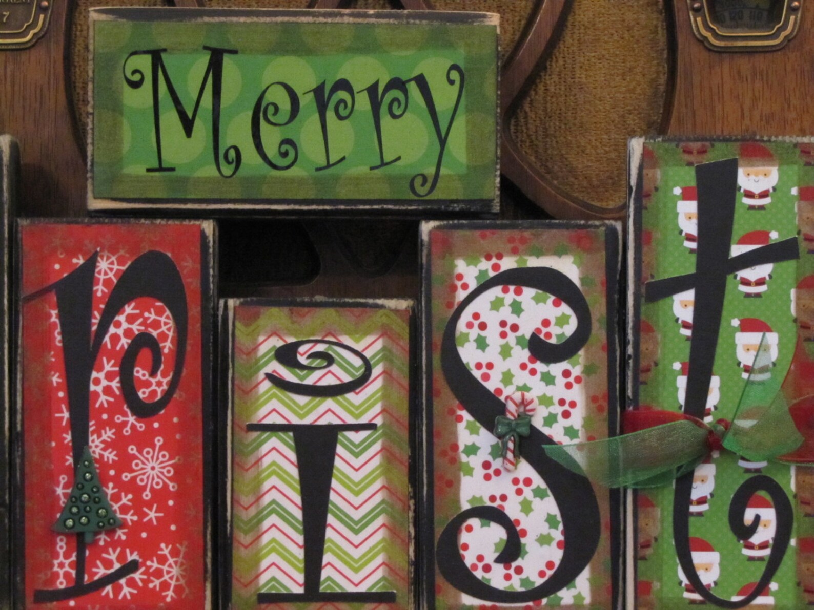 Christmas Sign Word Blocks - Merry Christmas, Christmas Decoration ...