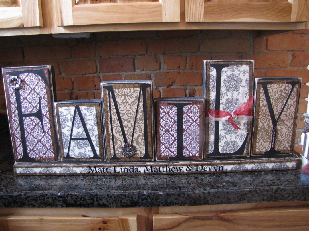 Customized Family Sign Word Blocks - Large Block Format - Etsy