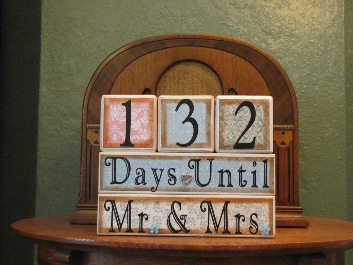 Wedding Countdown Blocks Personalized Wedding Countdown - Etsy
