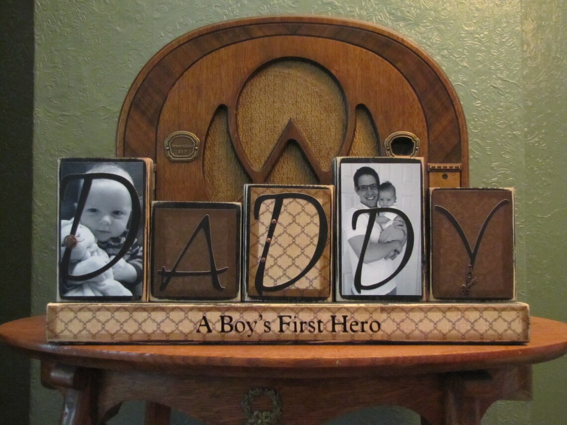 Daddy Photo Block Customized Daddy Sign Word Blocks With - Etsy
