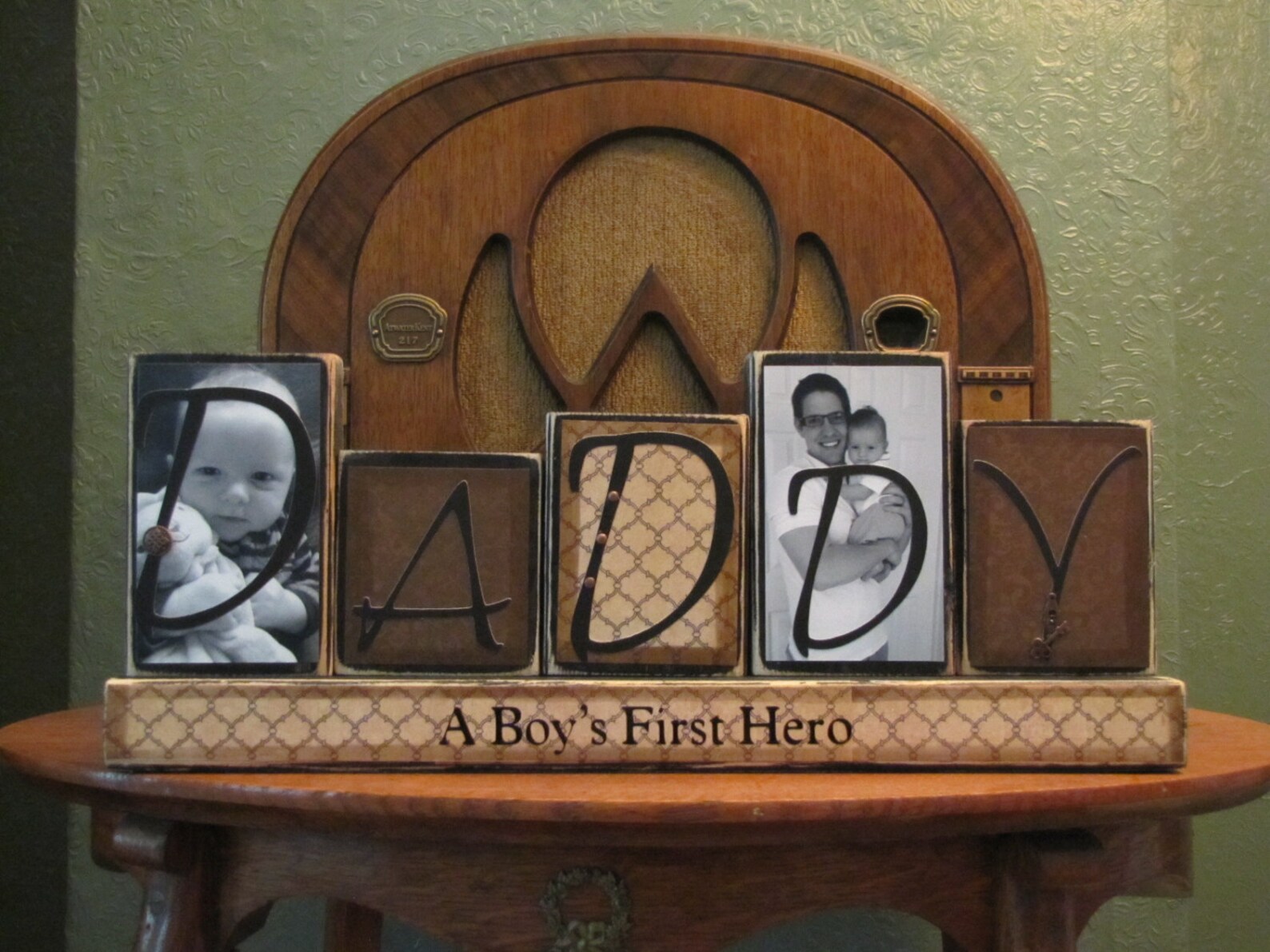 Daddy Photo Block Customized Daddy Sign Word Blocks With - Etsy