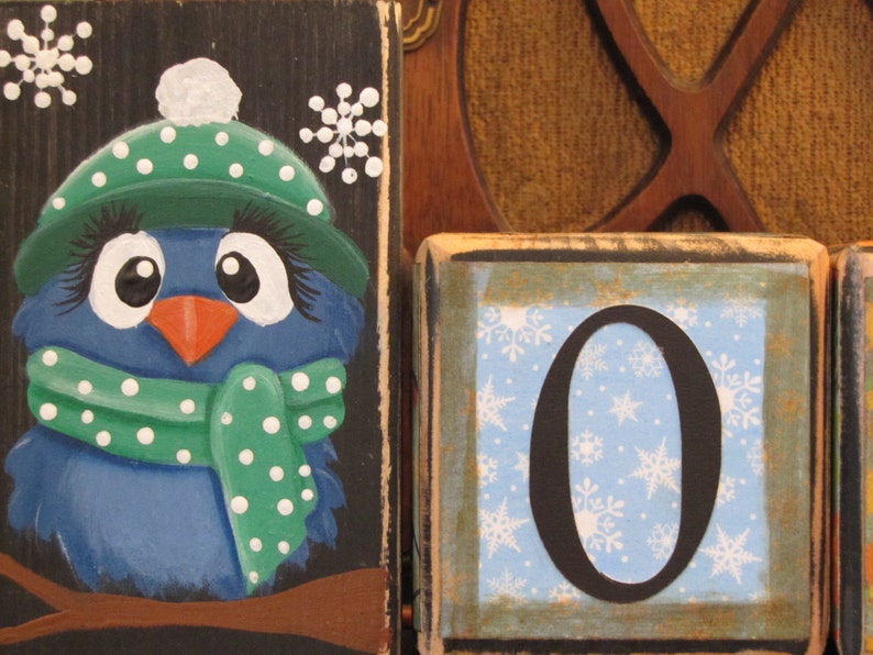 Winter Decor Snowbird Countdown Blocks Winter Decor - Etsy