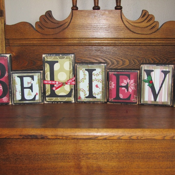 Christmas Block Letters - Etsy