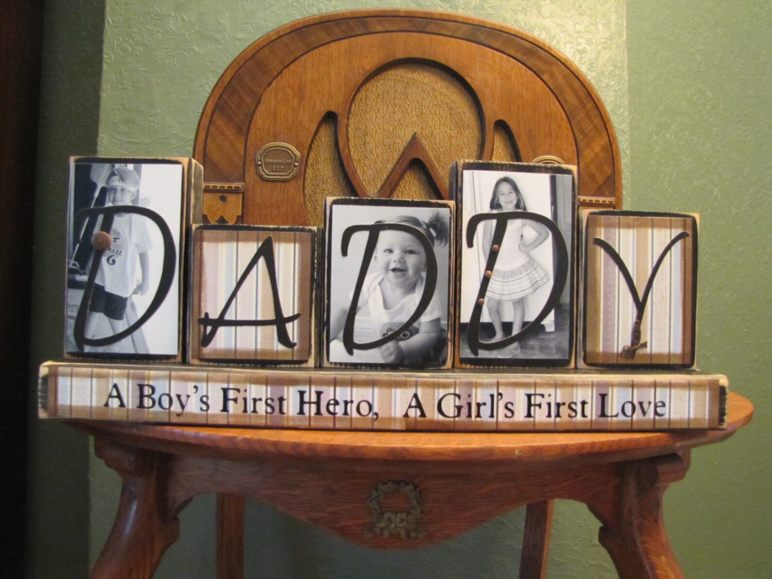 Daddy Photo Block Customized Daddy Sign Word Blocks With - Etsy