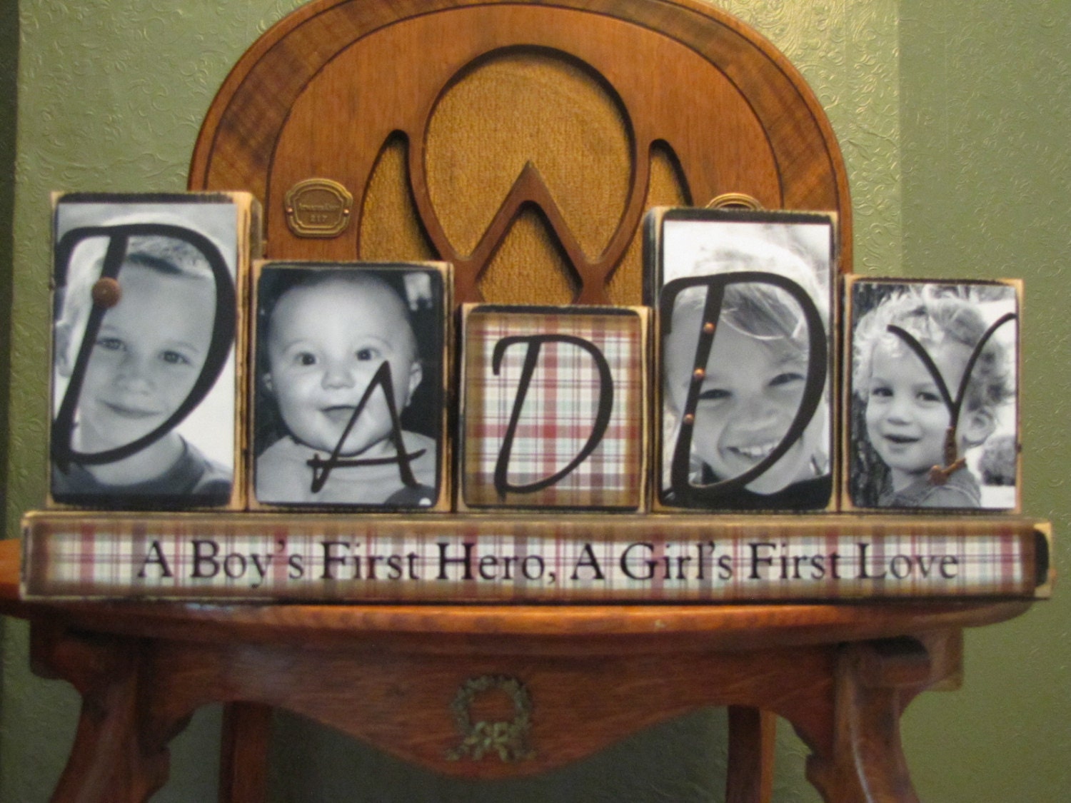 Daddy Photo Block Customized Daddy Sign Word Blocks With - Etsy