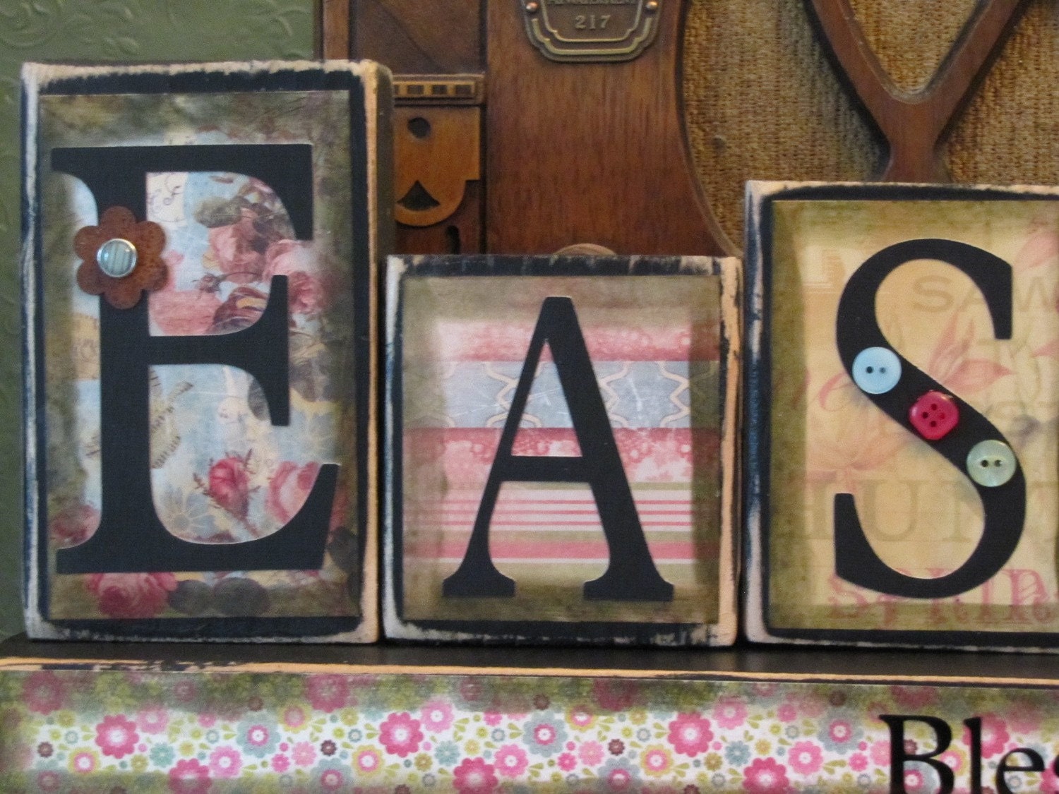 Easter Sign, Easter Decor, Spring Sign, Spring Decor Word Blocks - Etsy