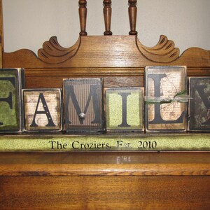 Customized Family Sign Word Blocks Word Art - Etsy