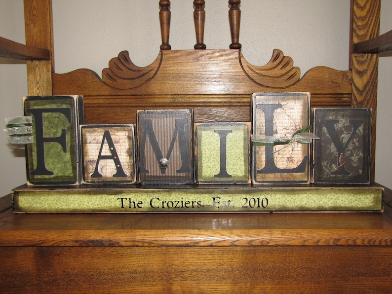 Customized Family Sign Word Blocks Word Art - Etsy Canada