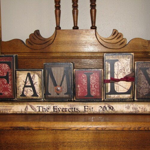 Customized Family Sign Word Blocks Word Art - Etsy