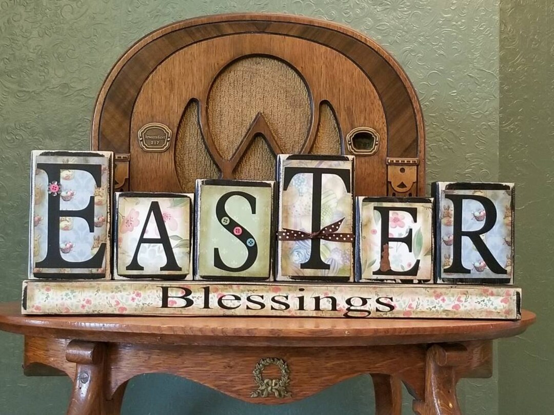 Easter Sign, Easter Decor, Spring Sign, Spring Decor Word Blocks - Etsy