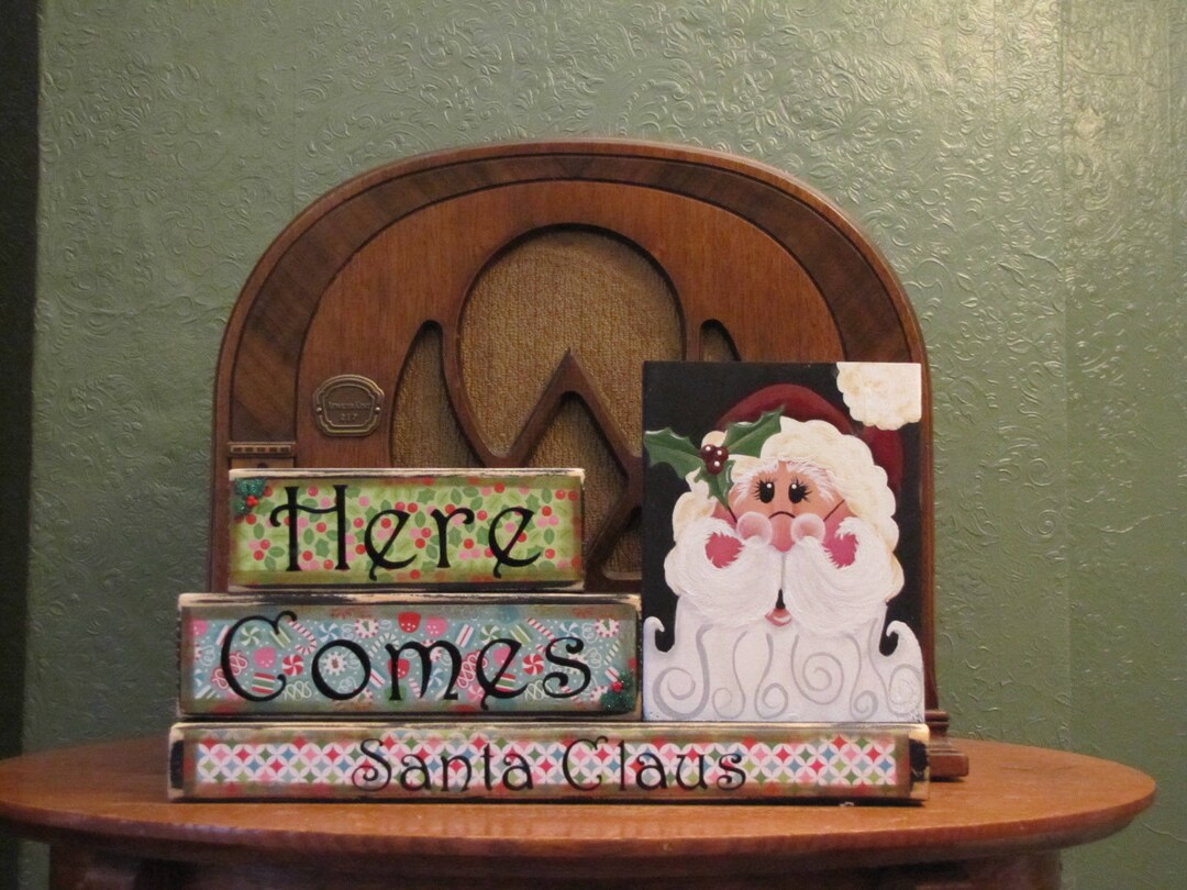 Christmas Decor, Christmas Sign, Santa Sign, Winter Decor, Word Blocks ...