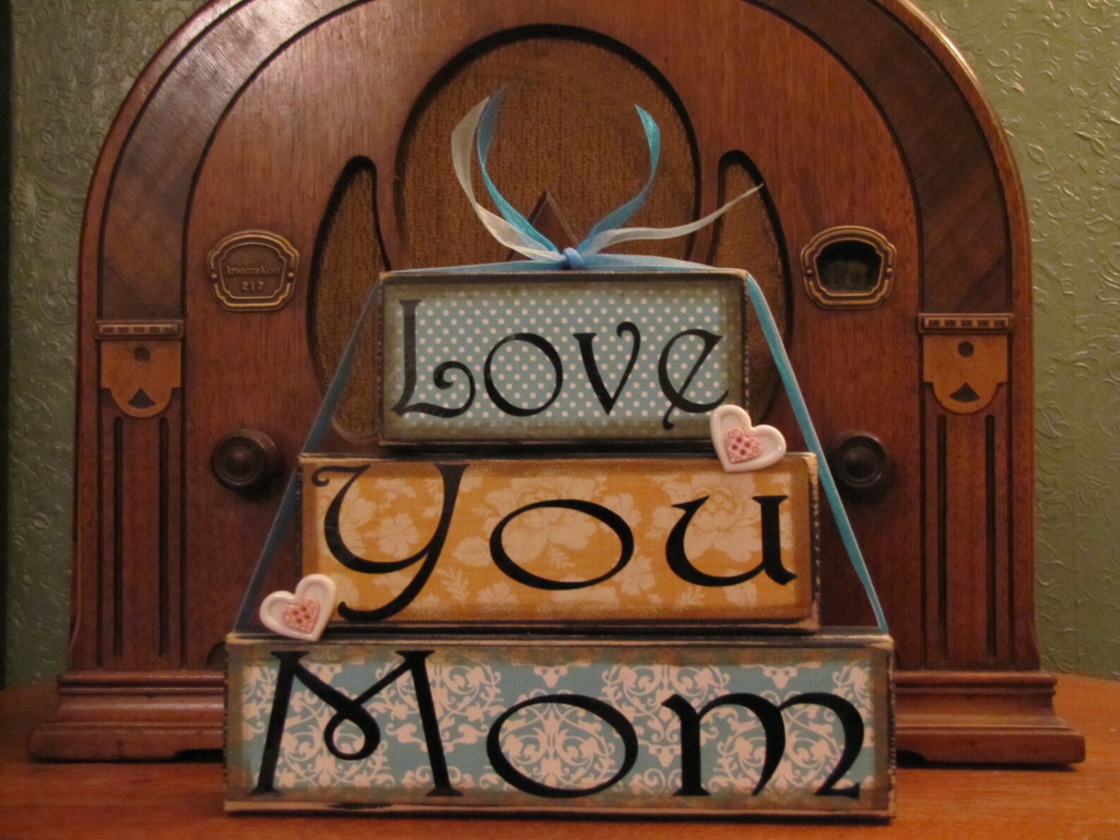 Love You Mom Mom Sign Mom Sign Blocks Mom Gift Mothers Day | Etsy