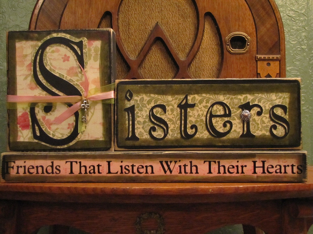 Sister Sign, Sister Gift, Gift for Sister, Sister Blocks, Personalized ...