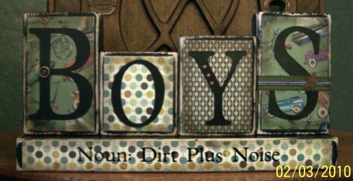 Boys Sign Noun Dirt Plus Noise Word Blocks - Etsy