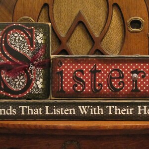 Sister Sign, Sister Gift, Gift for Sister, Sister Blocks, Personalized ...